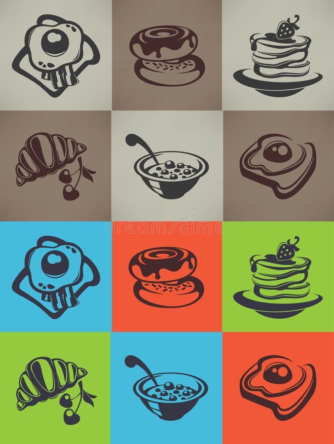 Food icons stock vector. Illustration of breakfast, flake - 56842492