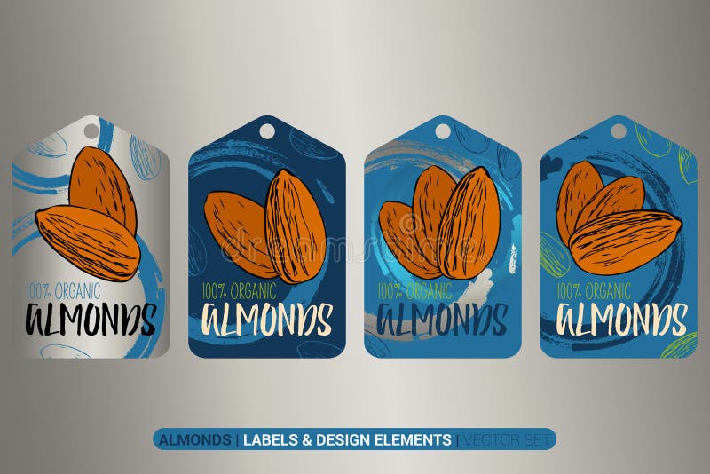 Creative Nut Tags in Silver and Blue Colors with Circle Brush Stroke ...