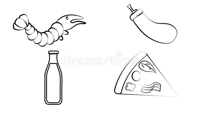 Food Images. Background for Printing Design Web. Colored Stock Vector ...