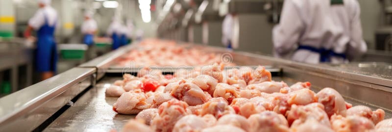 Food Industry Chicken Processing Line Stock Image - Image of mass ...