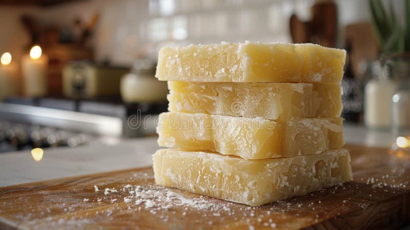 Food Industry Presentation, Stacks of Solid Beef Tallow Showcase Its ...