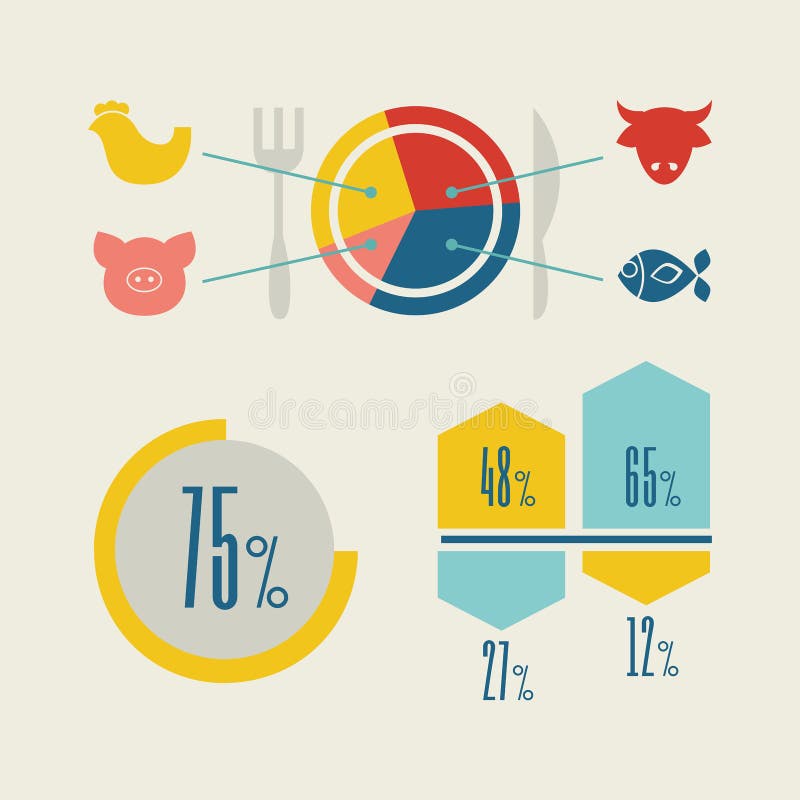 Food Infographic Elements. stock vector. Illustration of flat - 40388259