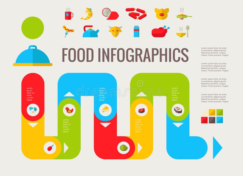 Food Infographic Elements. stock vector. Illustration of icon - 47186116