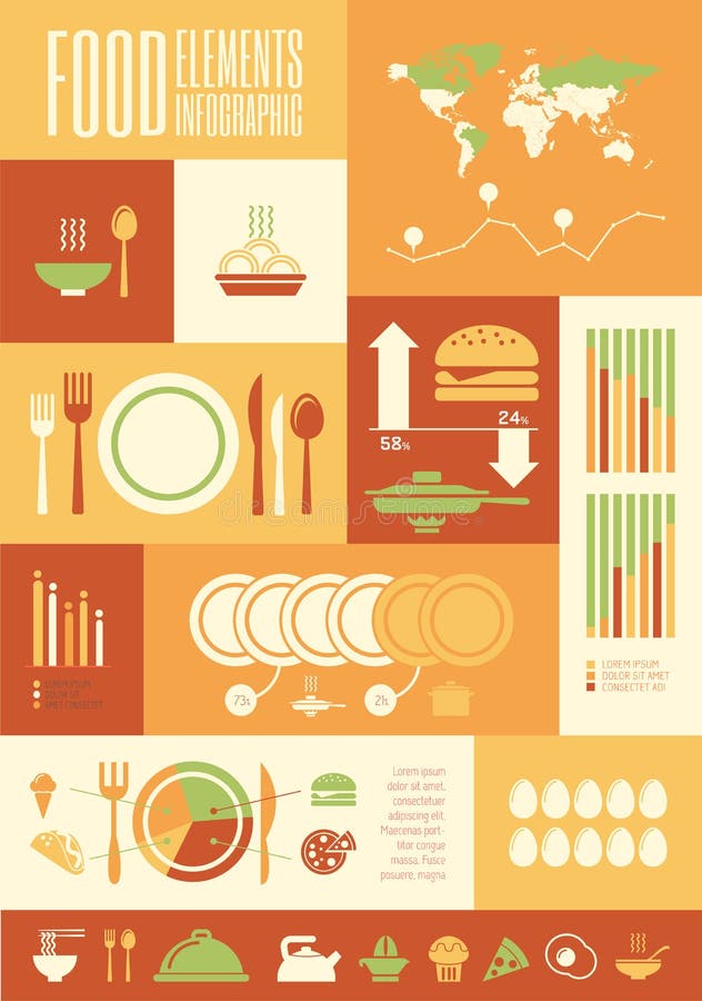 Food Infographic Template. stock vector. Illustration of analyzing ...
