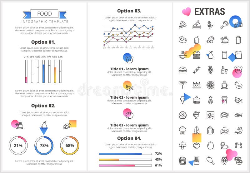Food Infographic Template, Elements and Icons. Stock Vector ...