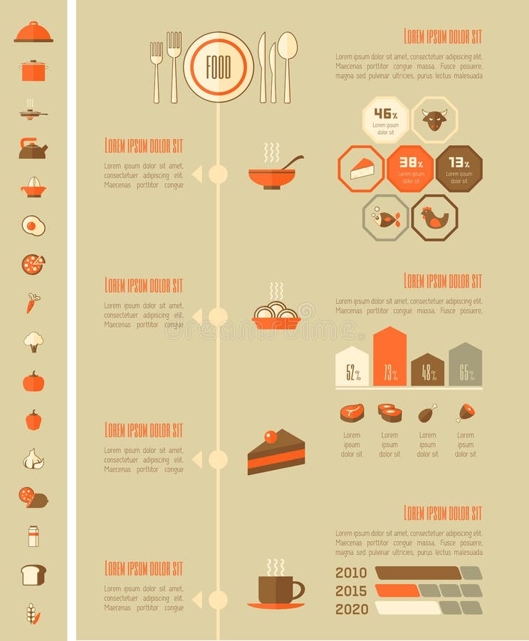 Food Infographic Template. stock vector. Illustration of lunch - 36057597