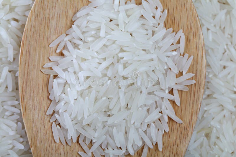 Food Ingredient. White Organic Rice Grain Background Stock Image ...
