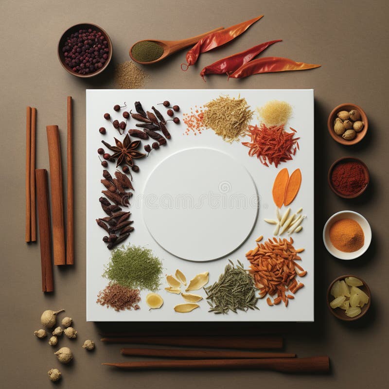 Food Ingredients from Asian Food are Arranged in a Border. Stock ...