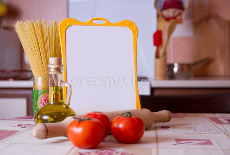 Food Ingredients with Menu Board Stock Photo - Image of copy, cuisine ...