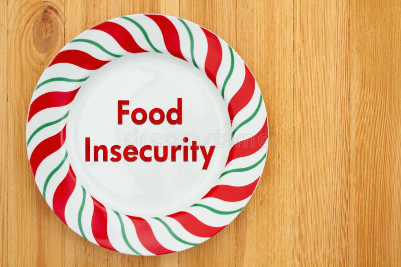 Food Insecurity on Empty Plate on a Wood Table Stock Photo - Image of ...