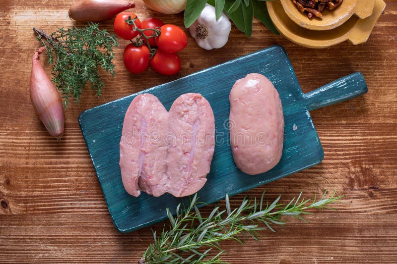 Food Internal Organs of Pig Cooked on Rustic Table Stock Photo - Image ...