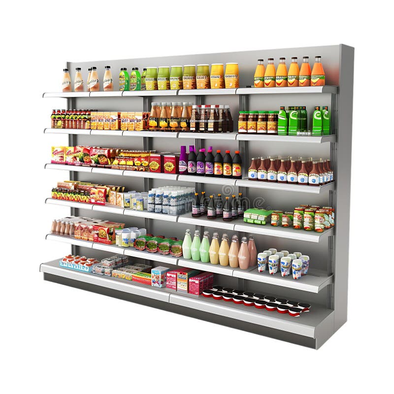 Food Items Rack in Store on Transparent Background - Ai Generated Stock ...