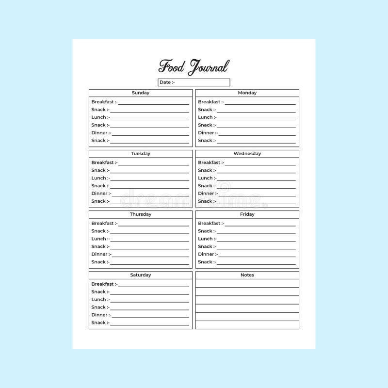Food Journal KDP Interior. daily Food Habit Tracker and Food ...