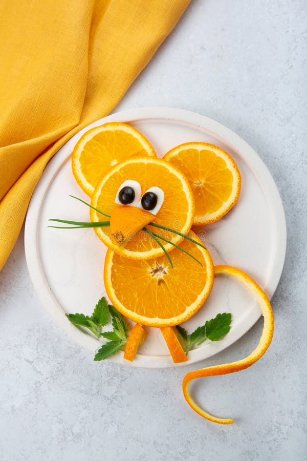 Food Kids Snack. Mouse Made from Otange Stock Image - Image of healthy ...