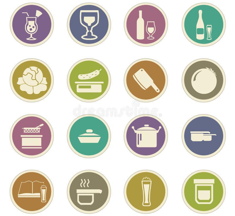 Food and kitchen icons set stock illustration. Illustration of italian ...