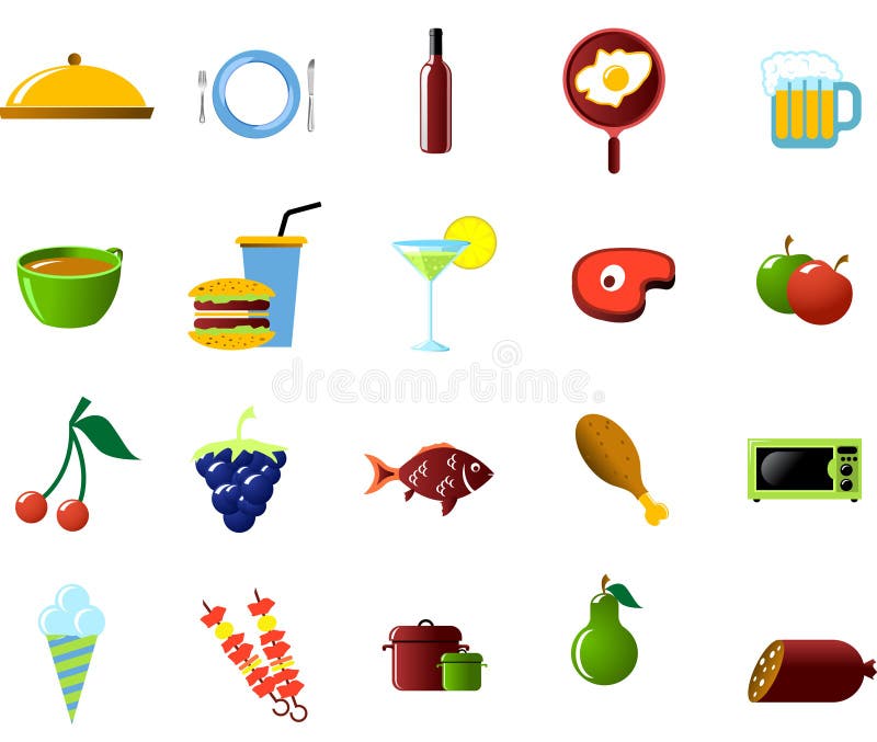 Food and Kitchen objects stock vector. Illustration of kebab - 2064133