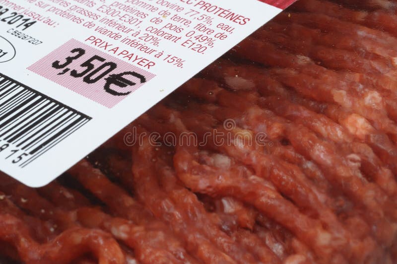 Food label on beef meat stock image. Image of label, film - 44947501