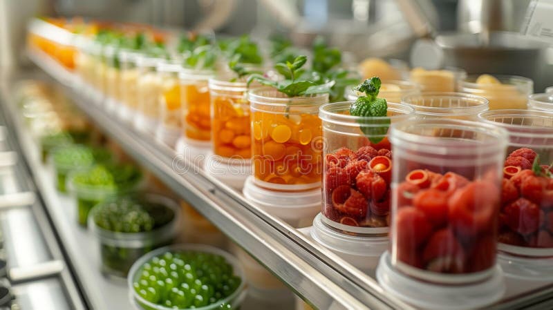 Food Laboratory Testing, Numerous Food Samples Carefully Arranged ...