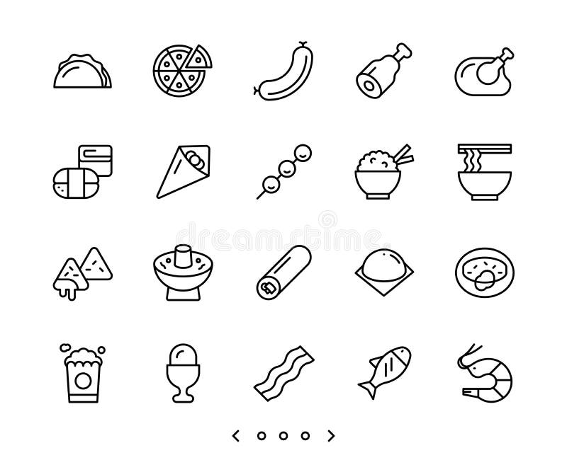 Food line icons set stock vector. Illustration of chicken - 188616660