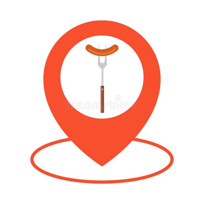 Food Location Icon Logo Design Element. BBQ or Grill Tools Icon ...
