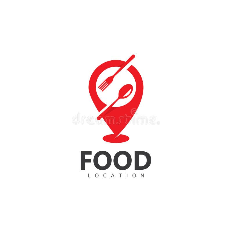 Food Location Logo Design Template Vector Stock Vector - Illustration ...