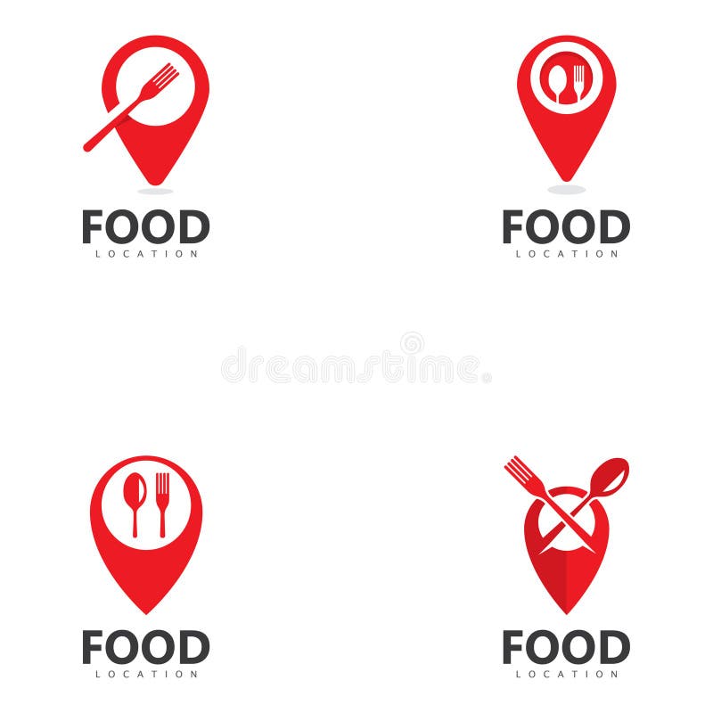 Food Location Logo Design Template Vector Stock Vector - Illustration ...