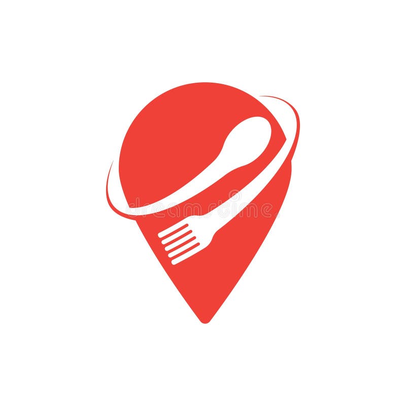 Food Location or Point Icon Logo Design Stock Illustration ...