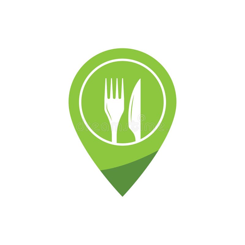 Food Location or Point Icon Logo Design Stock Illustration ...