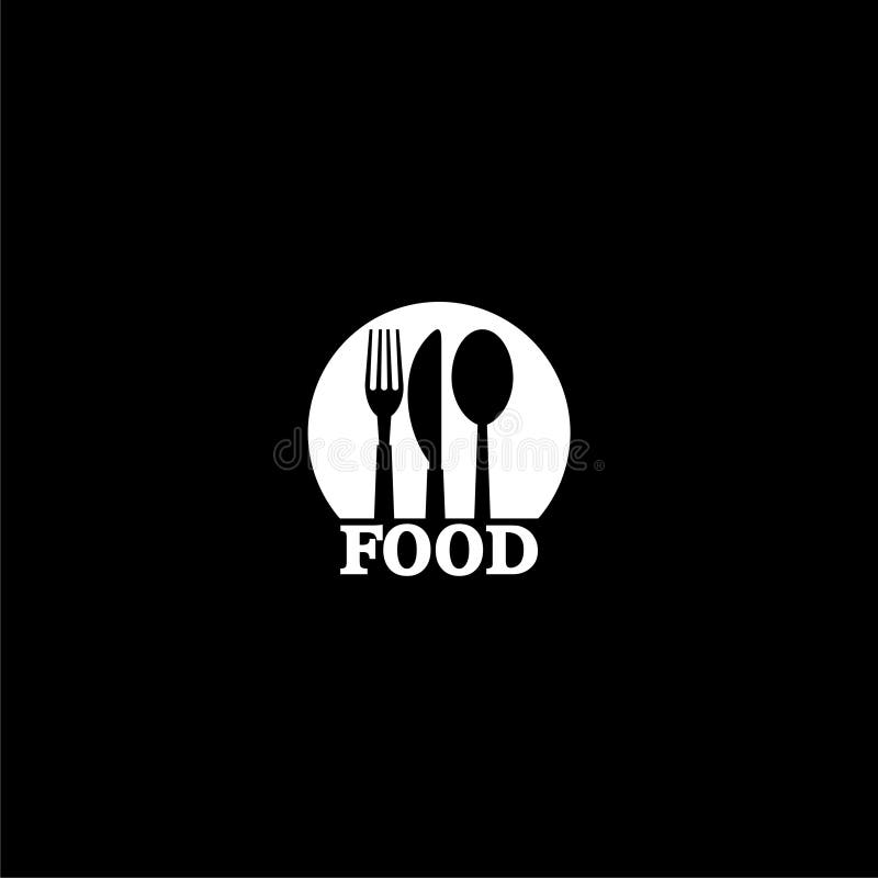 Food Logo Icon Isolated on Dark Background Stock Vector - Illustration ...