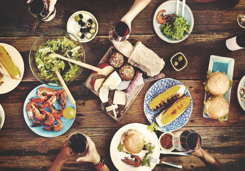 Food Lunch Celebration Party Flavors Concept Stock Photo - Image of ...