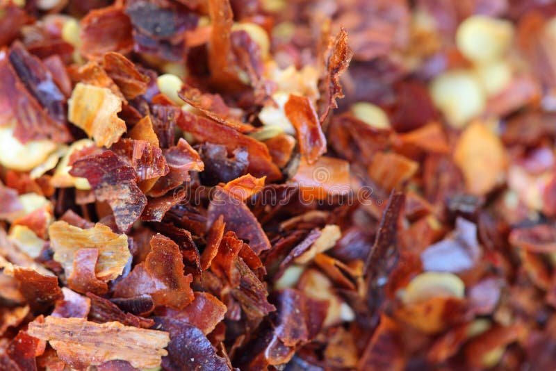 Food Macro: Red Hot Chili Pepper Flakes Stock Photo - Image of pepper ...