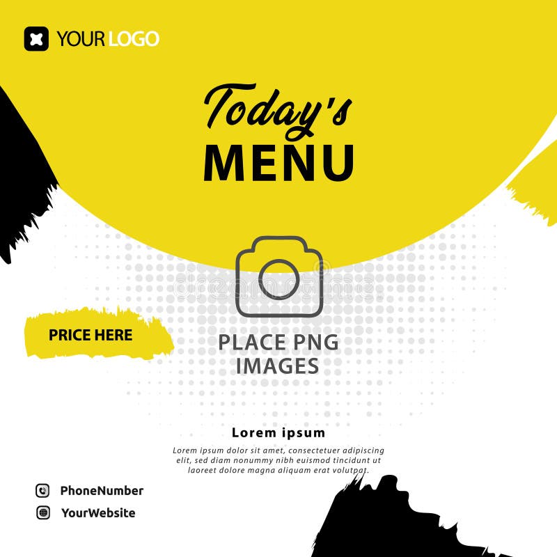 Food Menu Abstract Post Social Media Template Design Stock Illustration ...