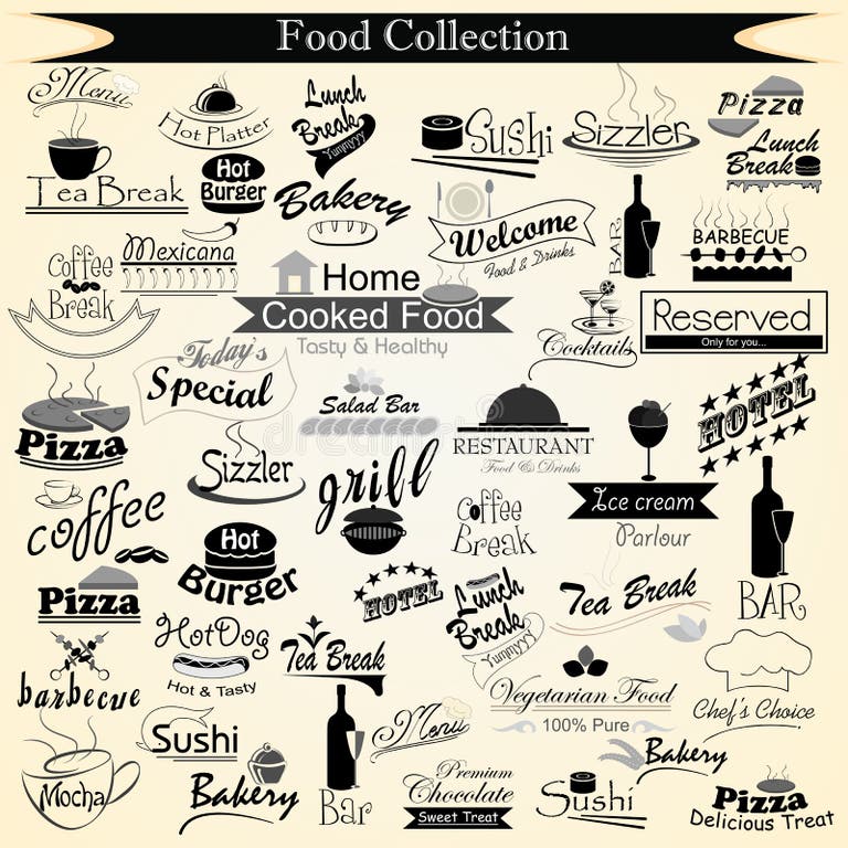 Food Calligraphy Stock Illustrations – 68,625 Food Calligraphy Stock ...