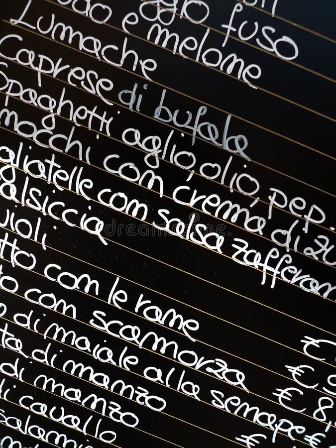 Italian Food Menu stock photo. Image of euro, vintage - 29858100