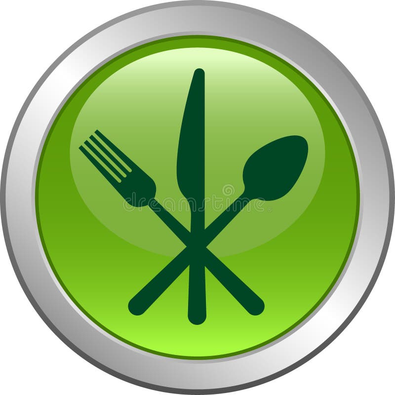 Food menu icon web button stock vector. Illustration of dinner - 119879565