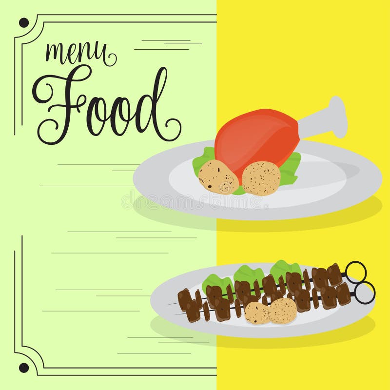 Food menu illustration stock vector. Illustration of vintage - 163740148