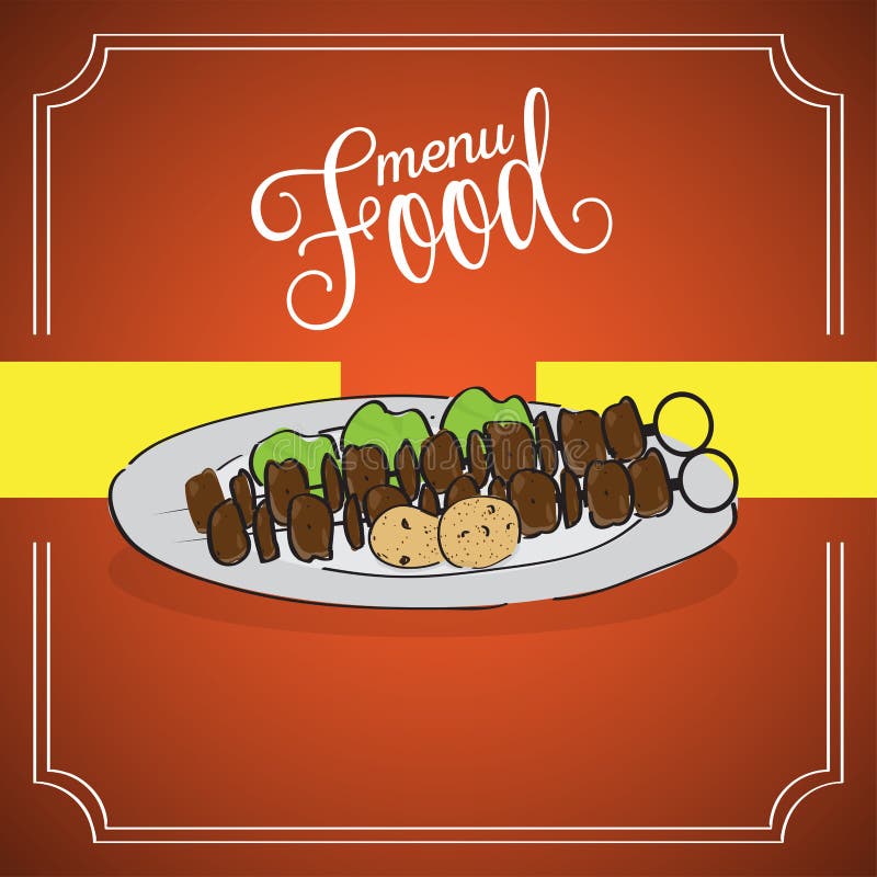 Food menu illustration stock vector. Illustration of icon - 163740153