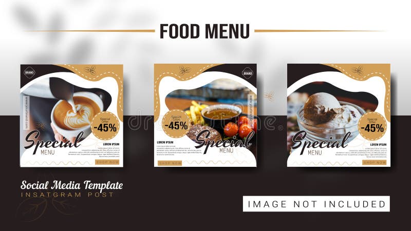 Food Menu Instagram Post Collection Stock Vector - Illustration of ...