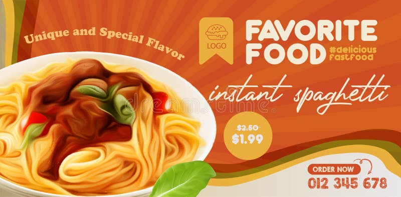 Food Menu Spaghetti Pasta with Meatballs Post and Print Banner Template ...