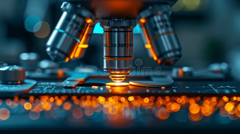 Food Microscopy Technologies, Detailed Image of a High-tech Microscope ...