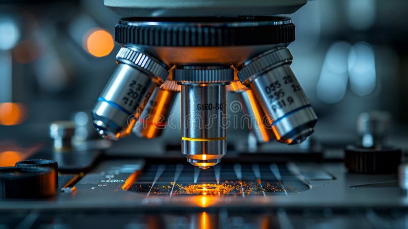 Food Microscopy Technology, Close-up of Microscope in Use for Food ...