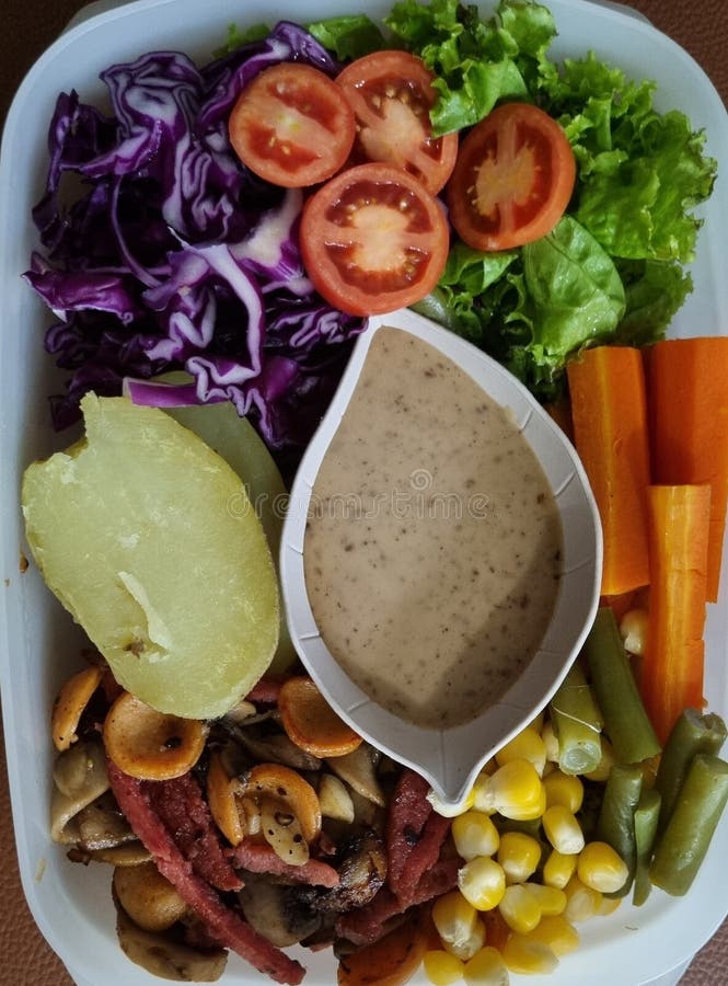 Food from Mixed Vegetables with Sesame Sauce Stock Photo - Image of ...