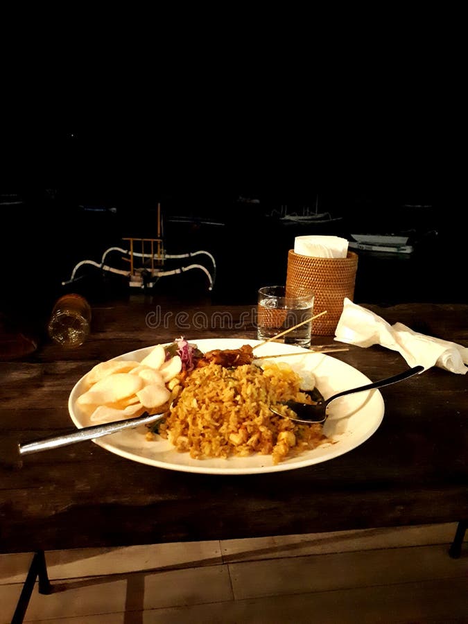 Food night at the beach stock image. Image of amazing - 173013633