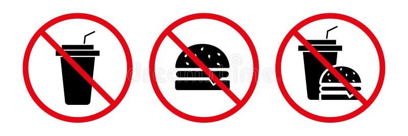 Food Not Allowed Vector Silhouette Stock Vector - Illustration of line ...
