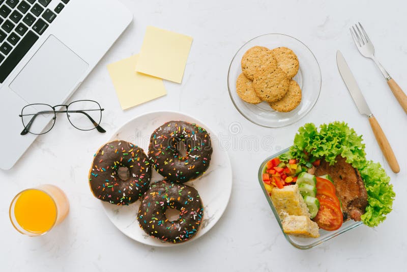 Food in the Office. Healthy Lunch for Work. Editorial Stock Photo ...