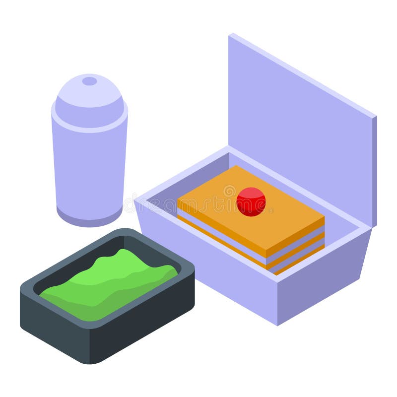 Food Order Icon Isometric Vector. Courier Delivery Stock Illustration ...