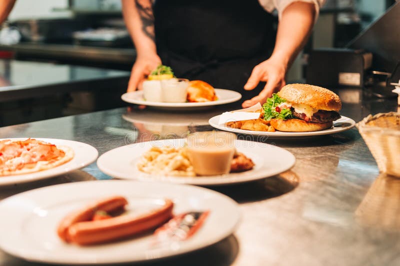 Food Orders on the Kitchen Table Stock Photo - Image of fried, industry ...