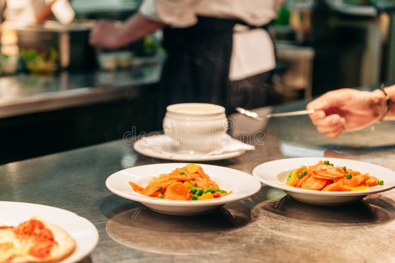 Food Orders on the Kitchen Table Stock Photo - Image of fried ...