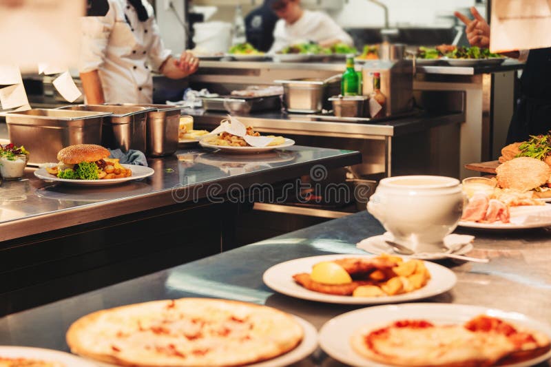 Food Orders on the Kitchen Table Stock Photo - Image of industry ...