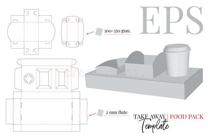 Food Pack Die Cut Template, Vector with Die Cut and Laser Cut Layers ...
